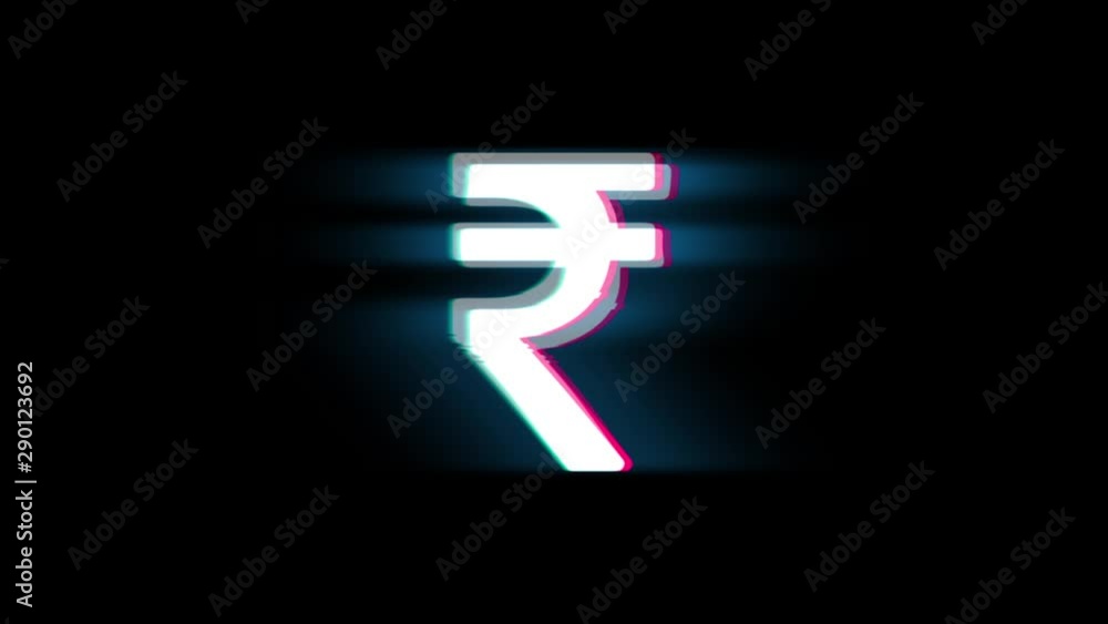 Vidéo Stock Rupee Indian Currency Symbol on Glitch Led Screen Retro ...