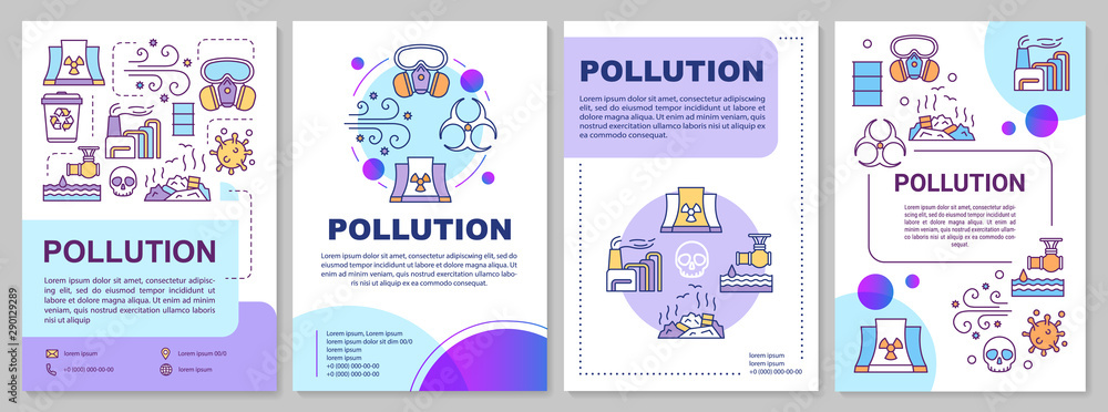 Vecteur Stock Pollution brochure template. Environmental damage. Flyer ...