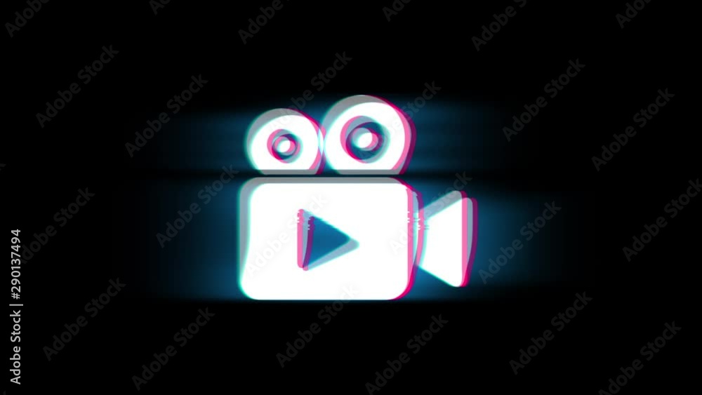 Video „Video Camera Icon Symbol on Glitch Led Screen Retro Vintage ...