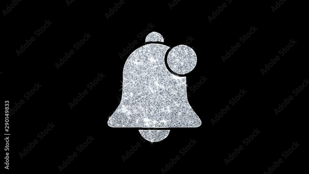 Alarm Icon alert sign, bell Icon Sparkling Shining White Blinking ...