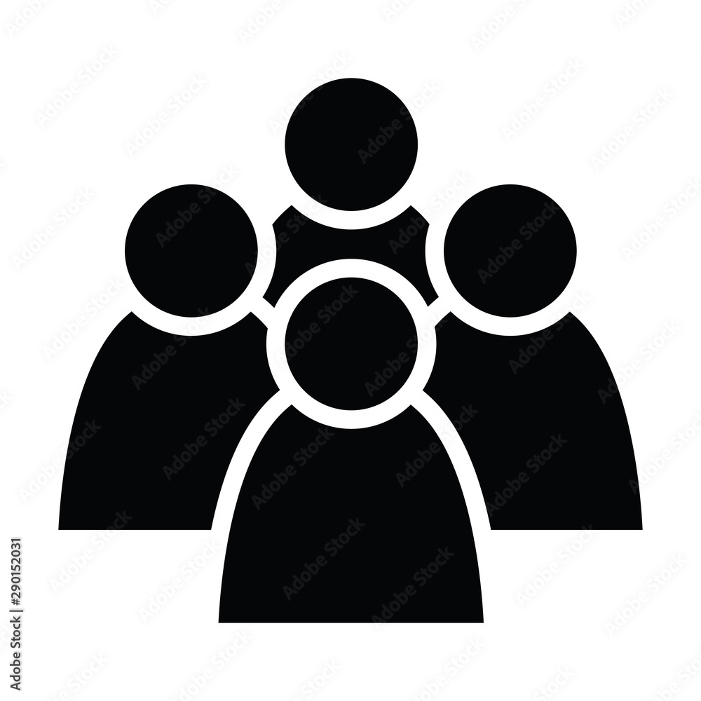 4 people icon. Group of persons. Simplified human pictogram. Modern ...