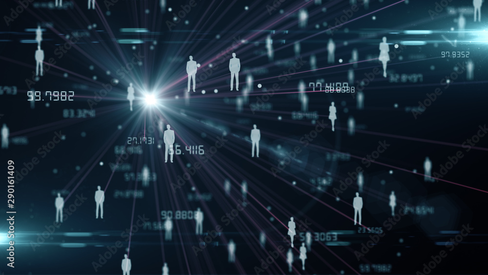 Human population explosion connected people of the world - illustration ...