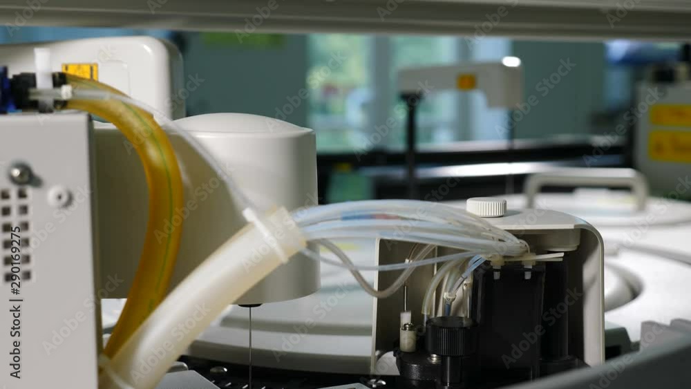 Health concept. Professional medical device does human blood analysis ...