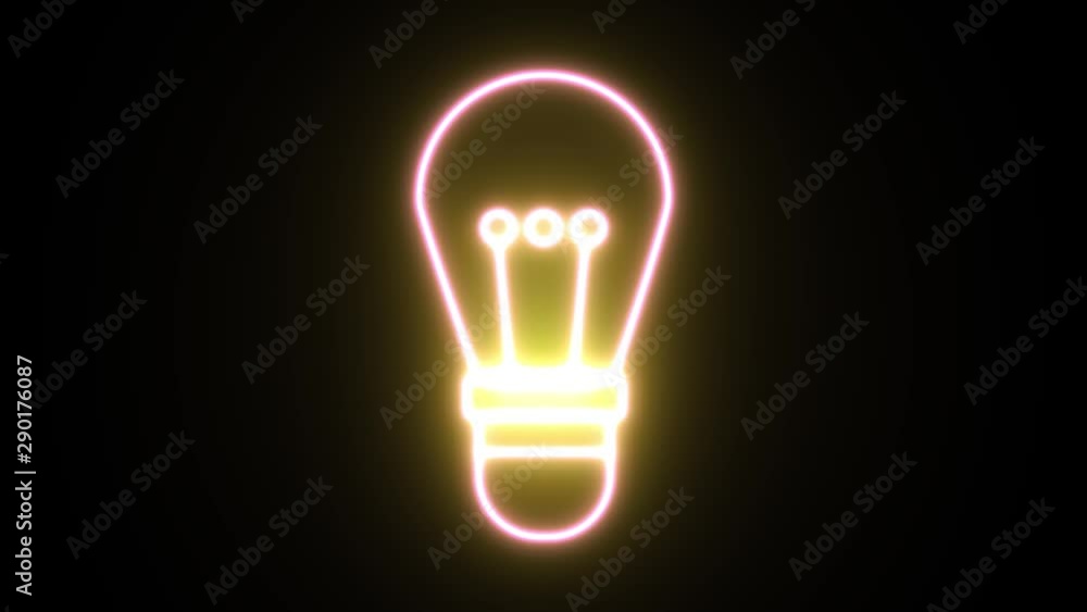 Neon light animation concept icon idea. Flat animation of UI element ...