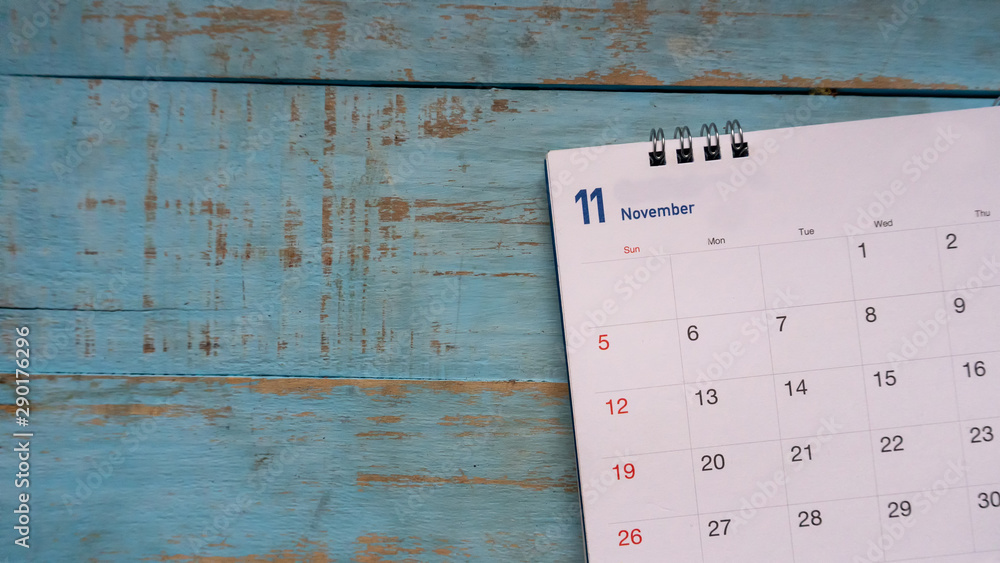 Desktop Calendar 2019 place on wooden office desk.Calender for Planner ...