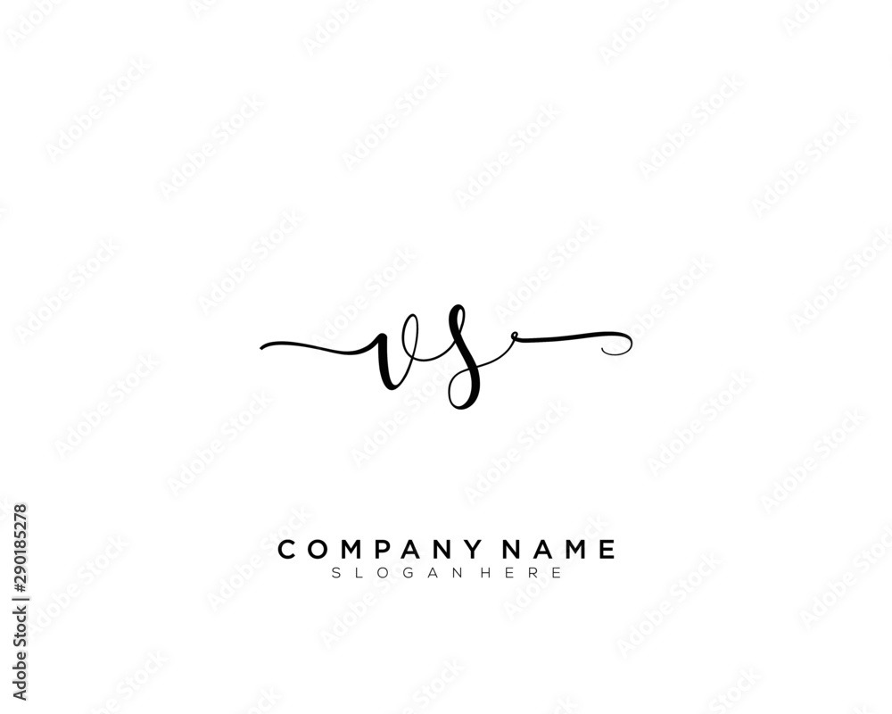 V S VS Initial handwriting logo vector Stock Vector | Adobe Stock
