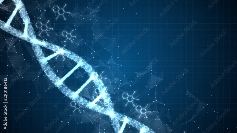 Abstract animation of digital DNA construction. Science animation ...