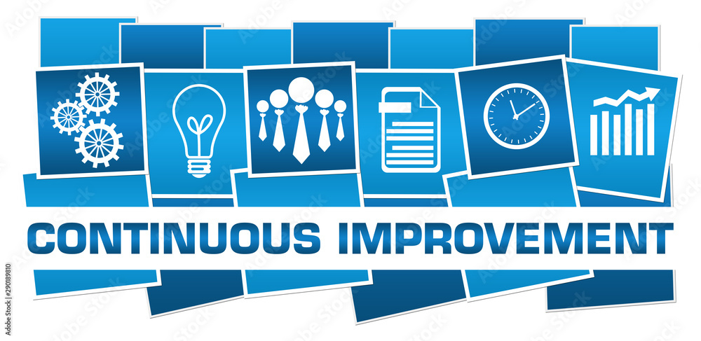 Continuous Improvement Business Symbols Blue Horizontal Stripes Stock ...