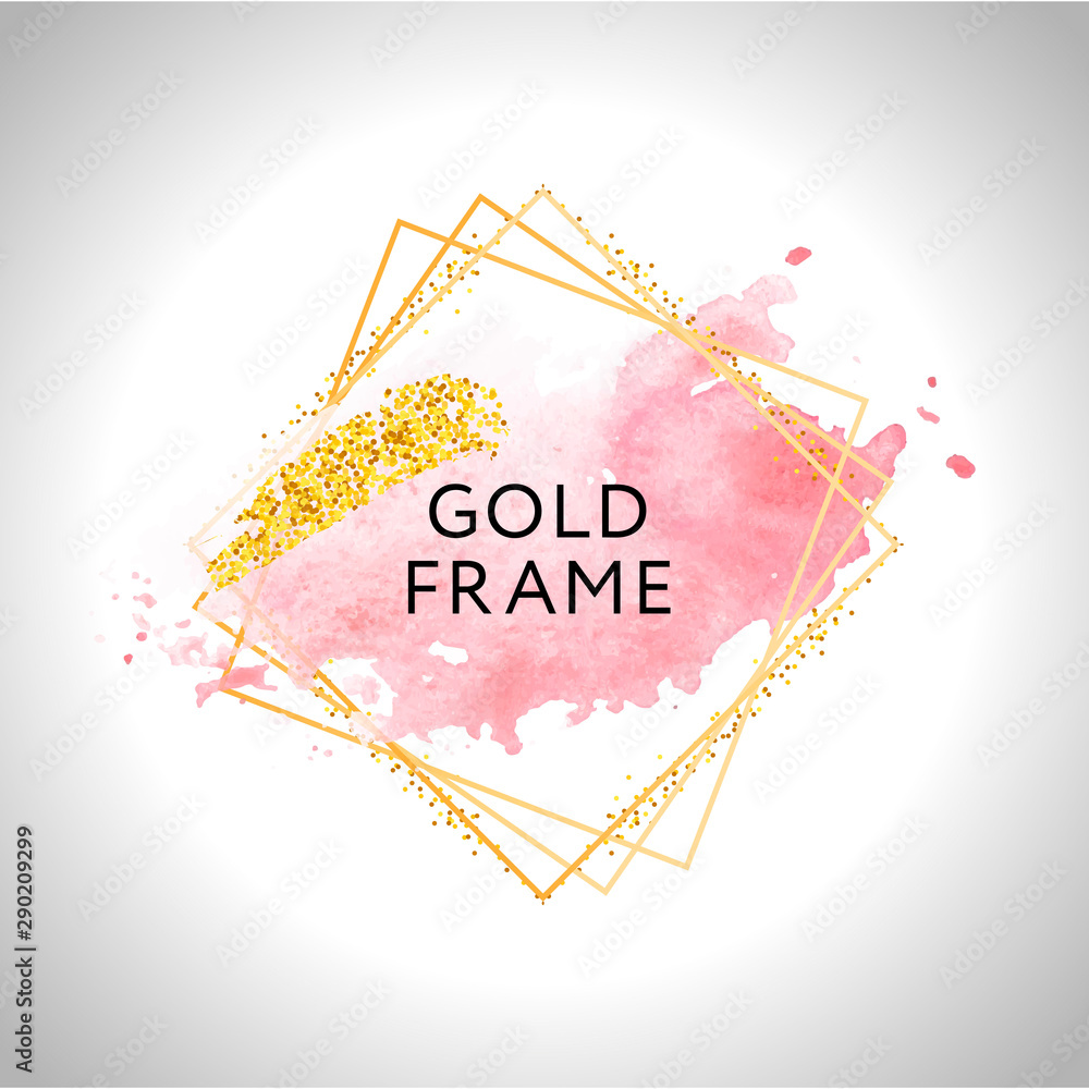 Gold frame paint Hand painted vector brush stroke. Perfect design for ...