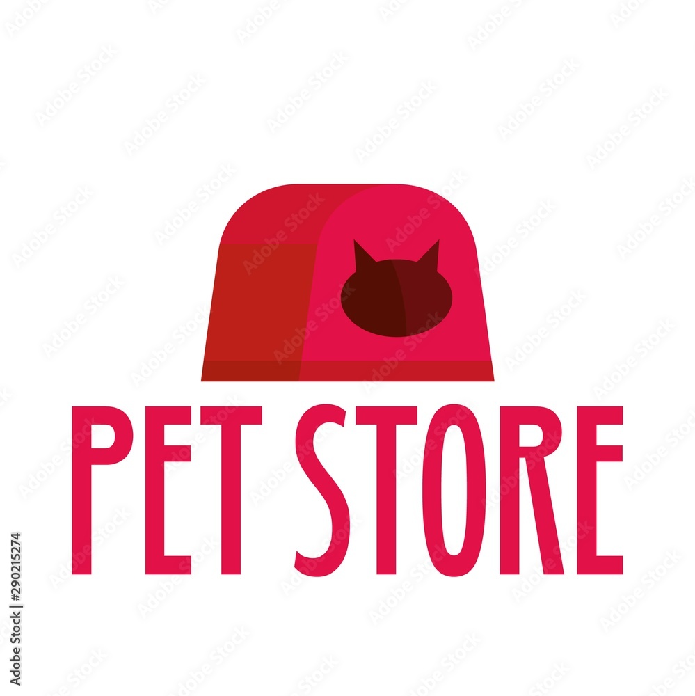 Cat box pet store logo. Flat illustration of cat box pet store vector ...