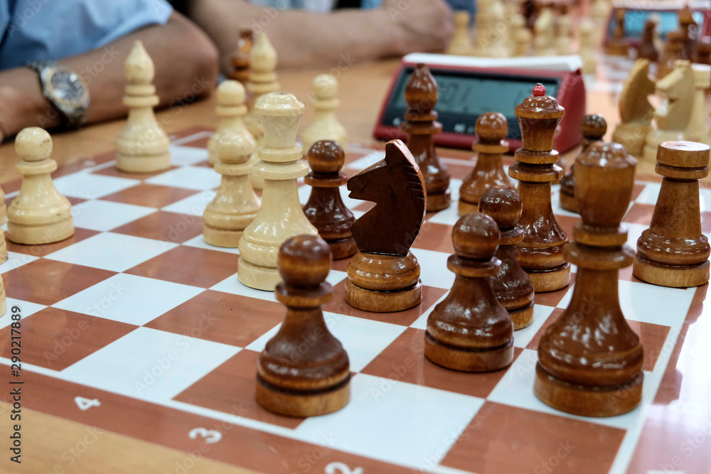 Chess, Board game. The game concept. Developing the abilities of using ...