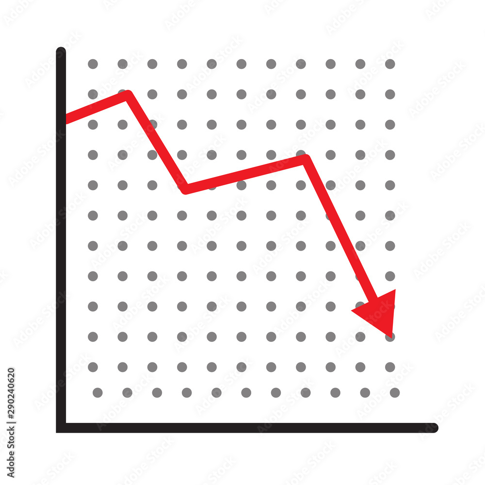 trend down graph icon. stock icon on white background. flat style ...