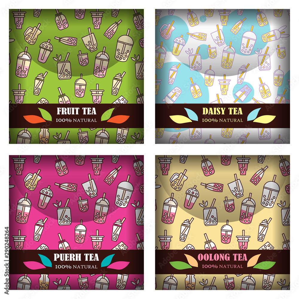 Set of vector individual packages for tea-bags. Realistic template ...