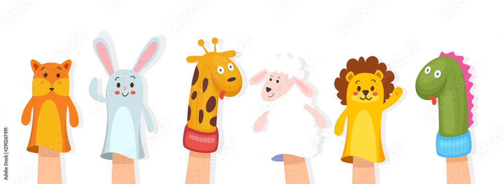 Set of hand puppets Stock Vector | Adobe Stock