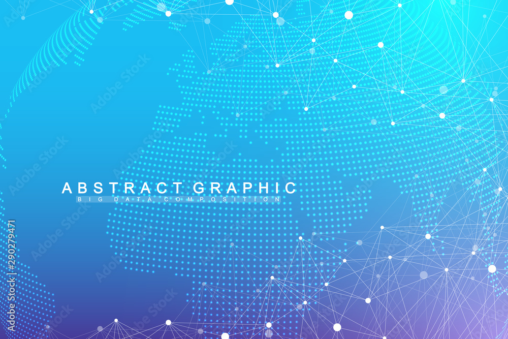 Big data visualization. Geometric abstract background visual ...