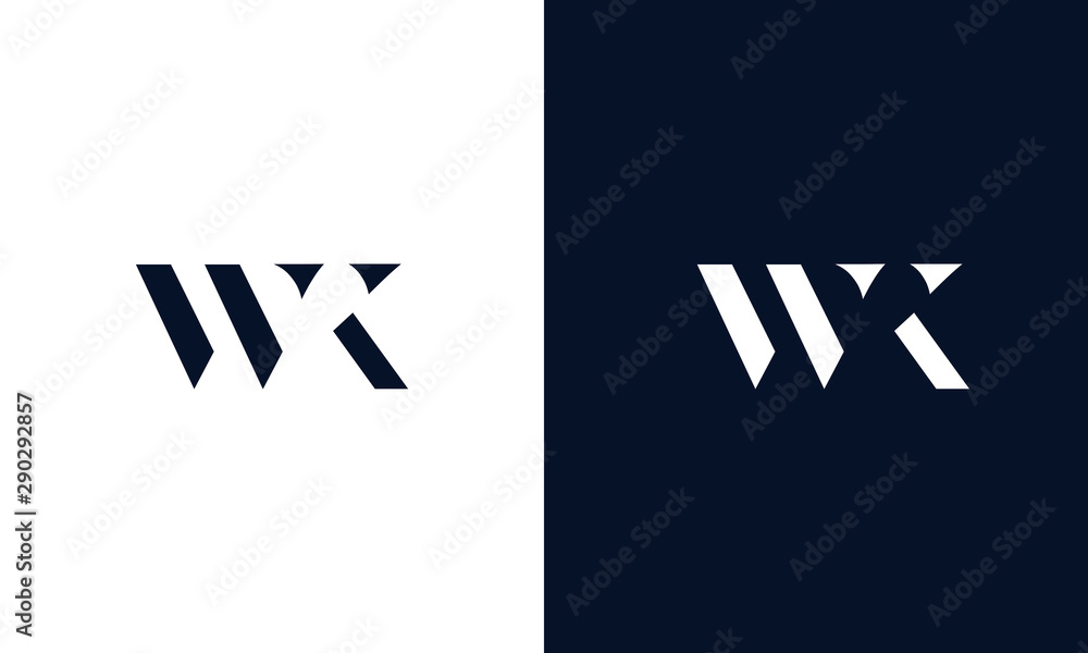 Abstract letter WK logo. This logo icon incorporate with abstract shape ...
