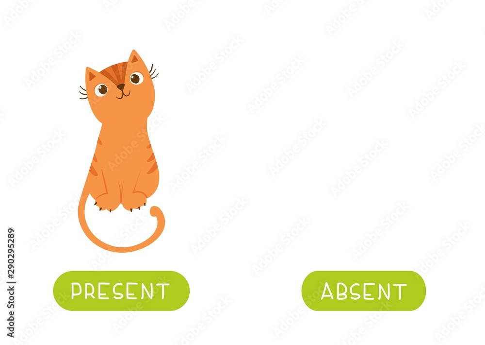 Educational word card with antonyms vector template. Childish cards for ...