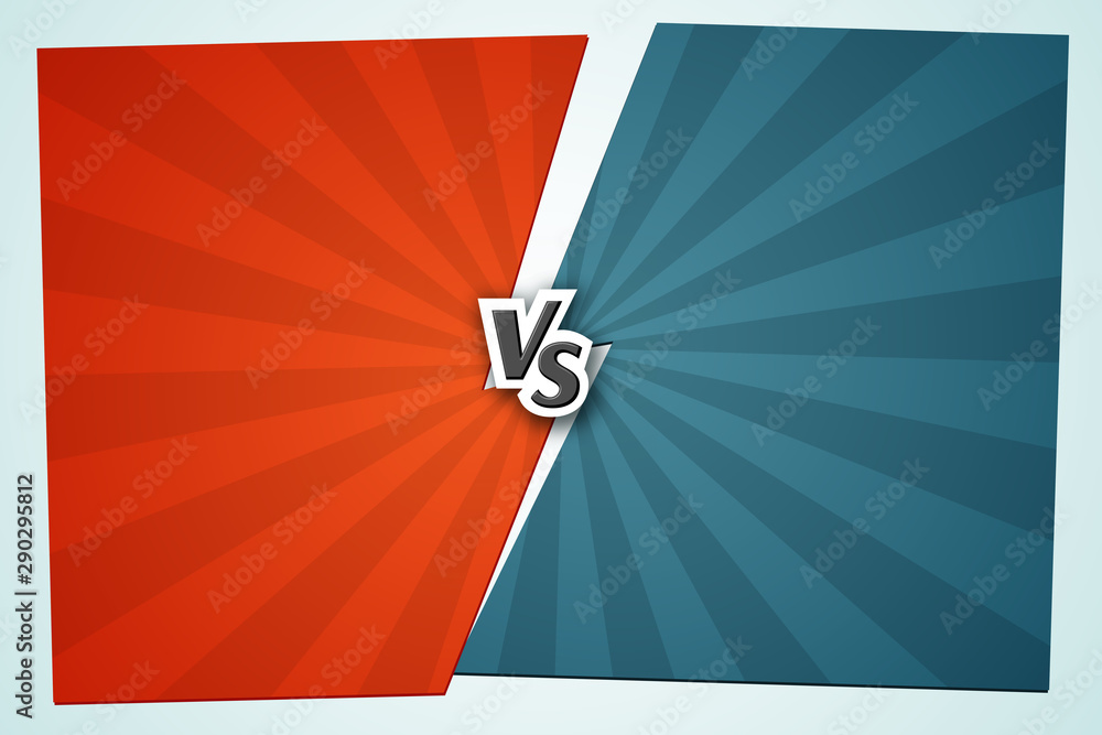 Versus VS Background Letters vs on the gap red and blue background of ...