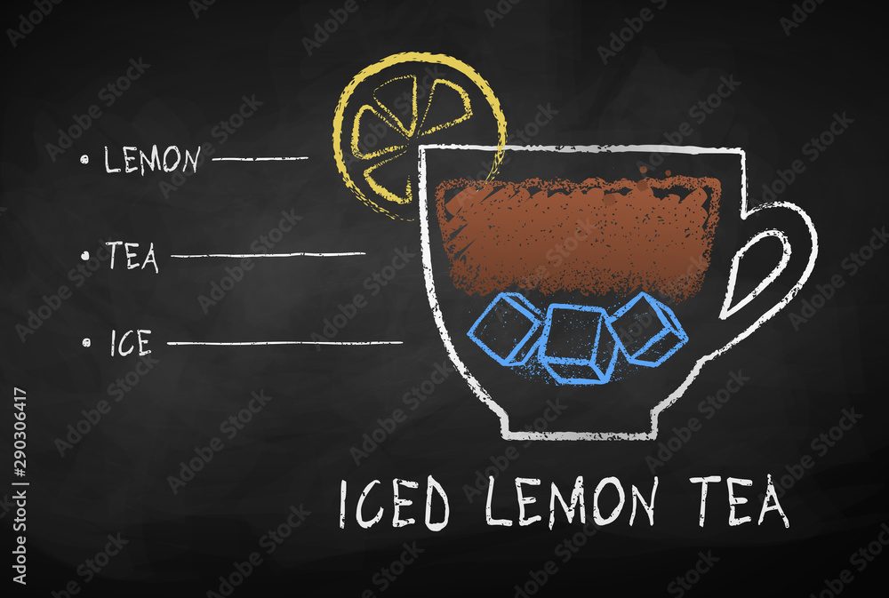 Vector chalk drawn illustration of iced tea Stock Vector | Adobe Stock