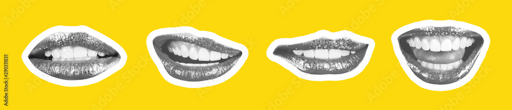 ollage of contemporary art in the style of a magazine with a set of ...