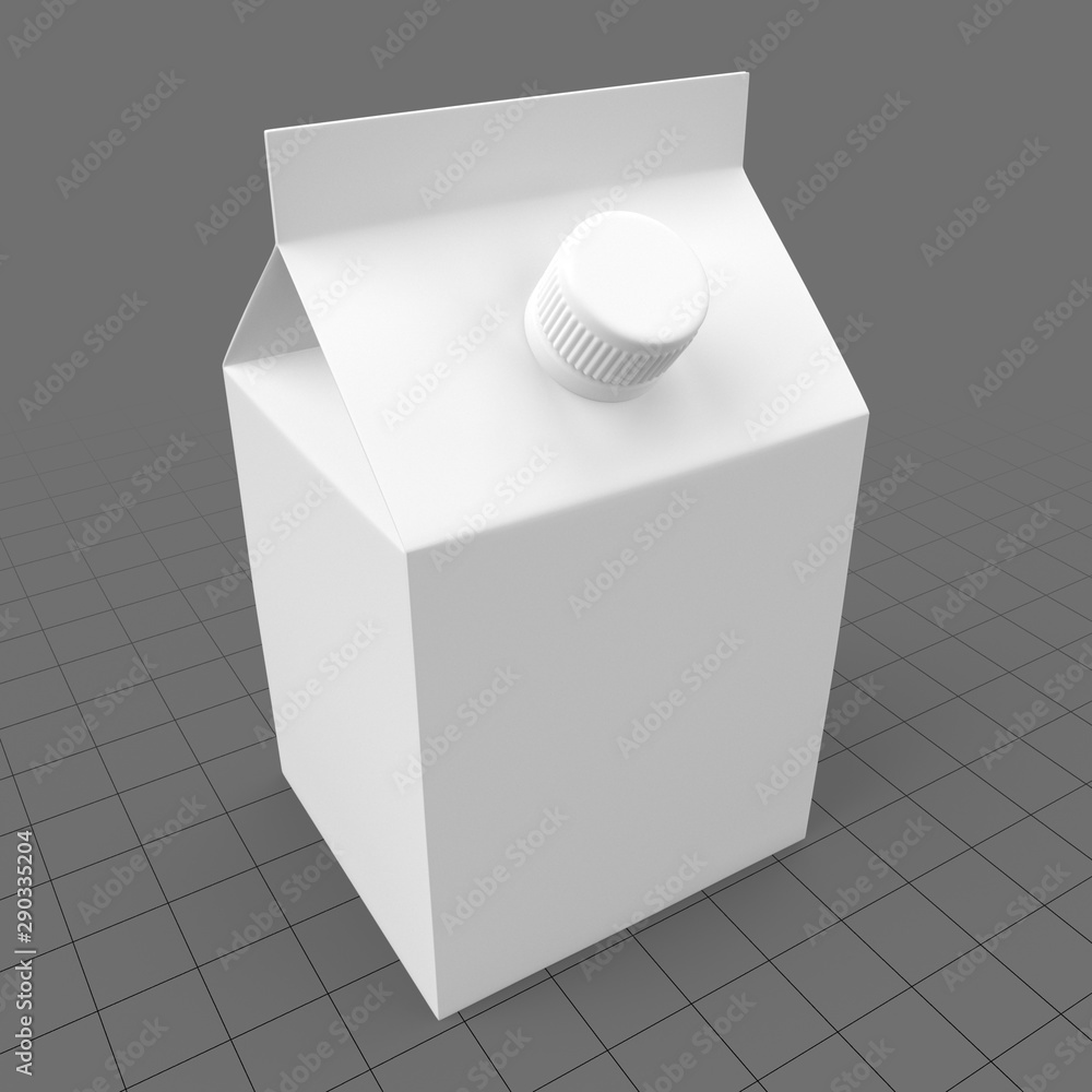 Small carton with plastic cap Stock 3D asset | Adobe Stock