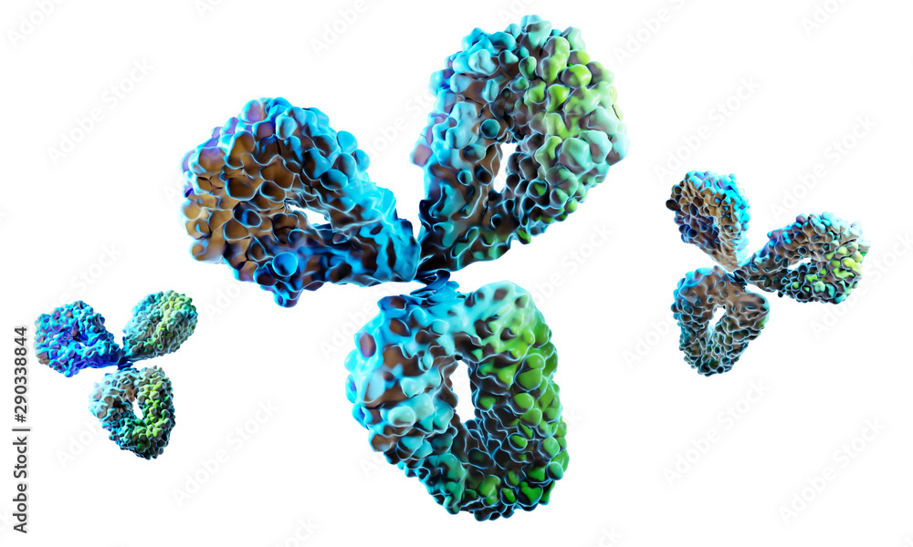 Isolated antibody - visual concept of immune System - 3D illustration ...