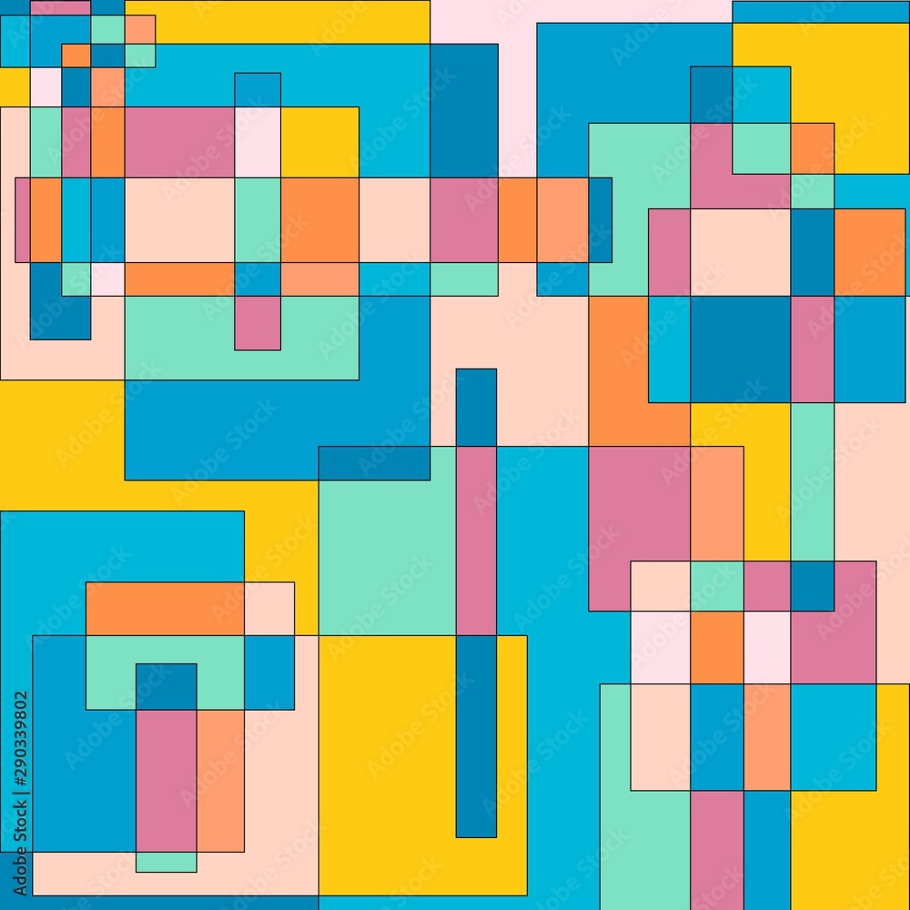 Colorful quadrangles background. Multicolor geometric backdrop ...