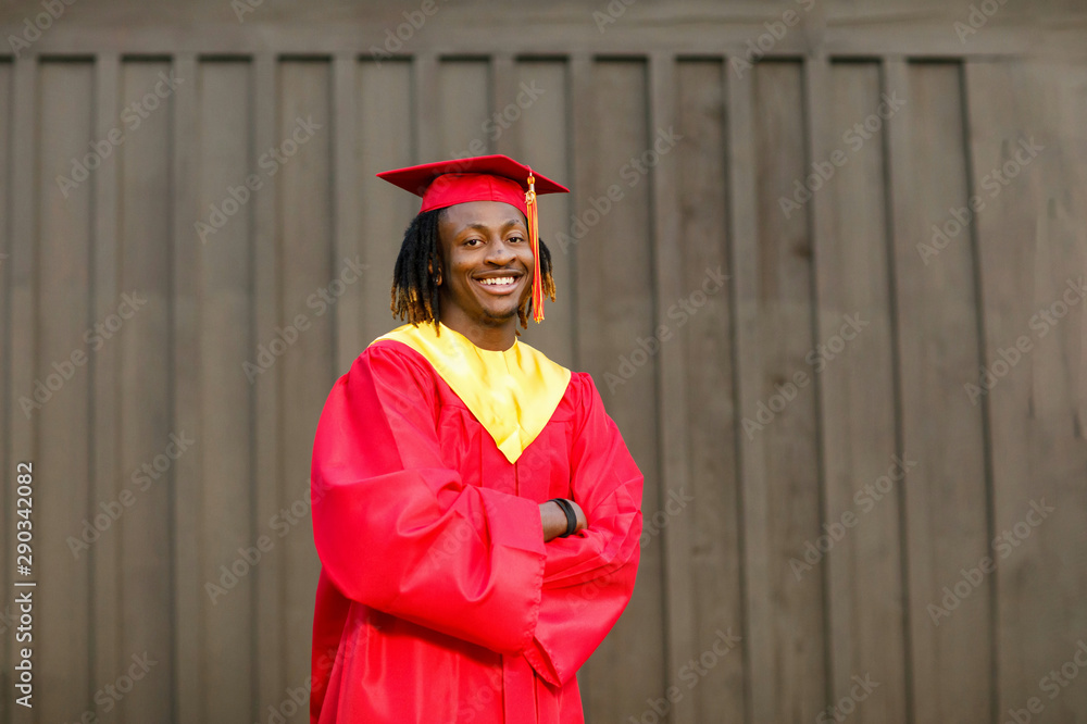 Red Graduation Gown Male