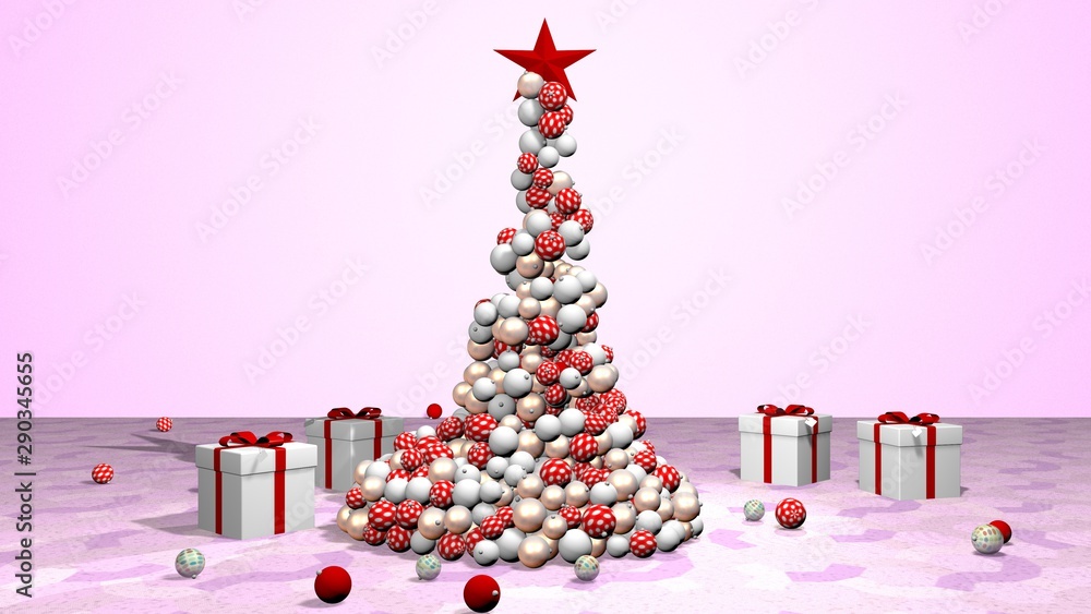 Beautiful animated christmas tree. 3D rendering, animation Stock ...