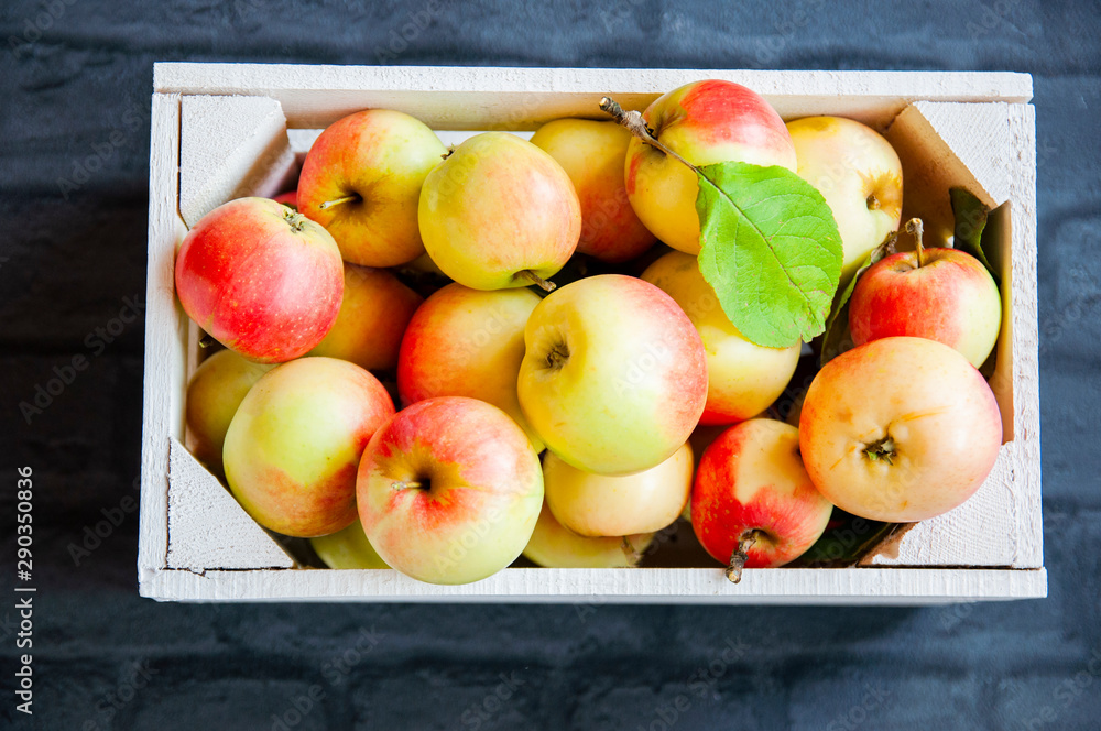 Box of apples one of the most consumed fruits in the world Stock Photo ...