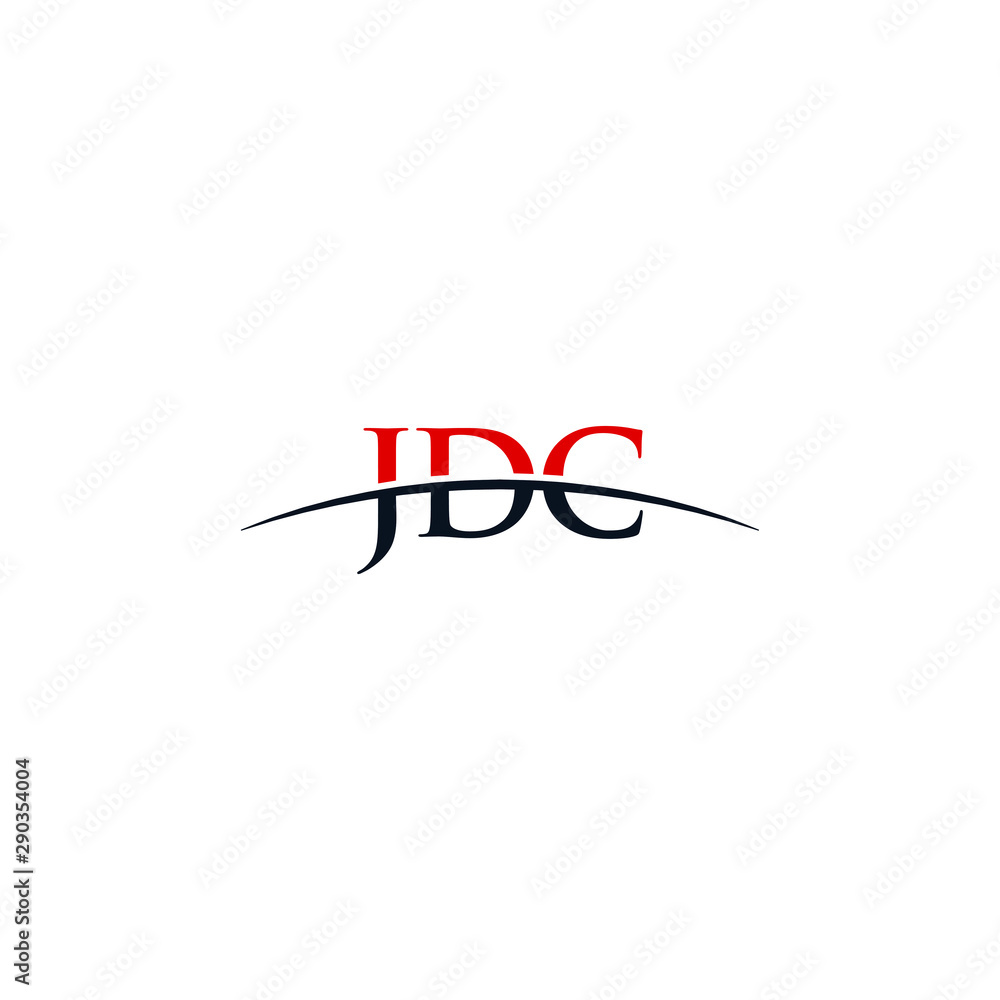 Initial letter JDC, overlapping movement swoosh horizon logo company ...