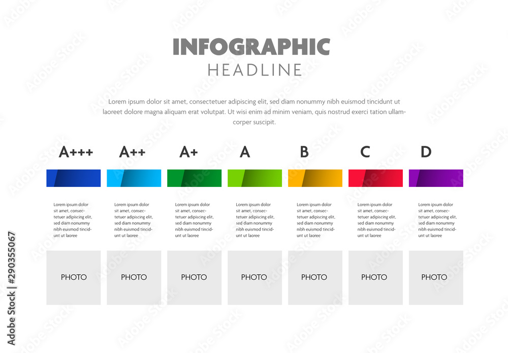 Infographic with Colorful Stripes Stock Template | Adobe Stock