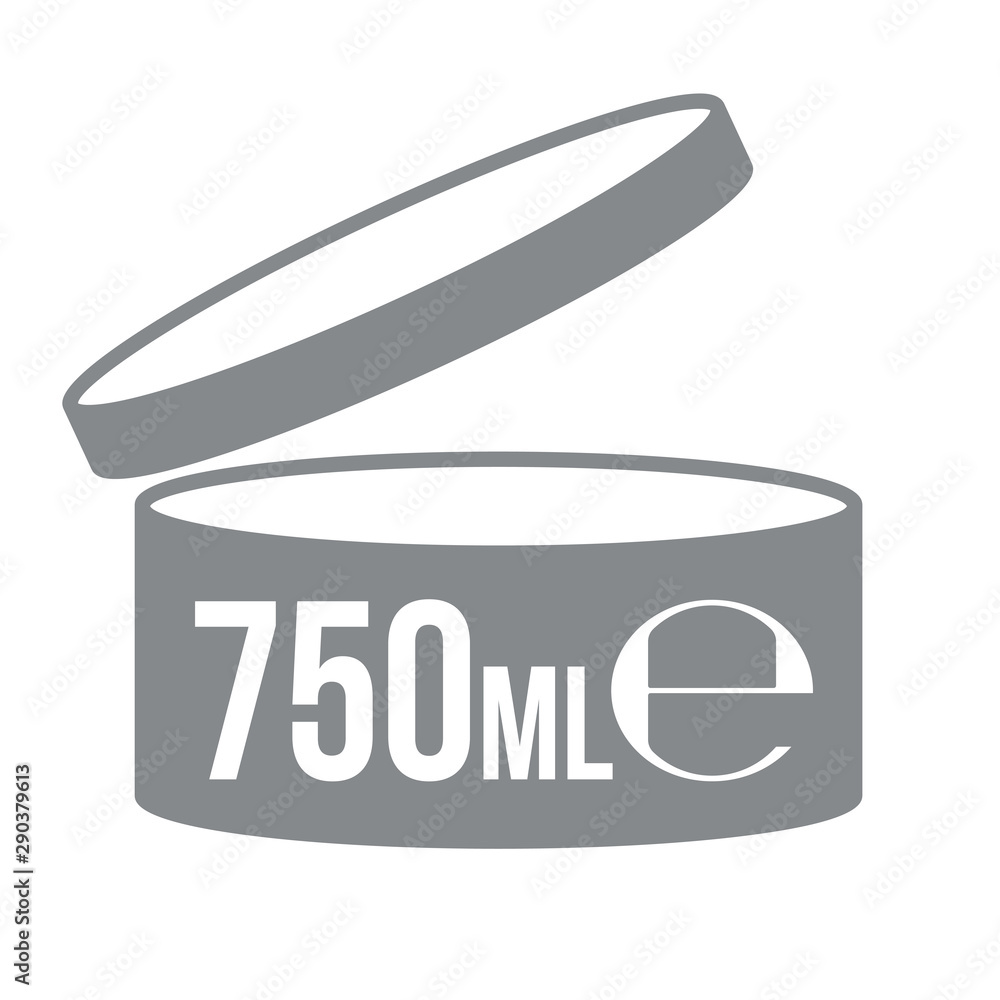 Liter l sign (l-mark) estimated volumes 750 milliliters (ml) Vector ...