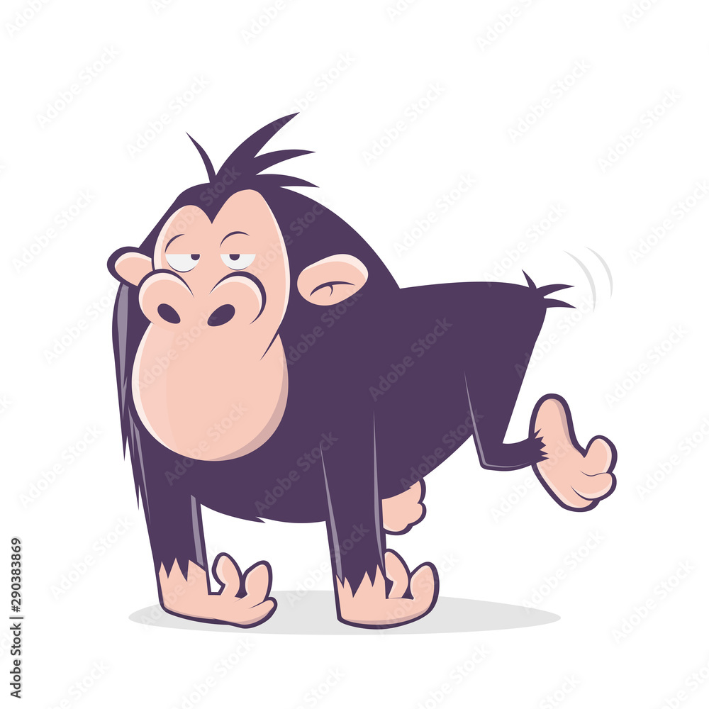 funny cartoon illustration of an ape Stock Vector | Adobe Stock