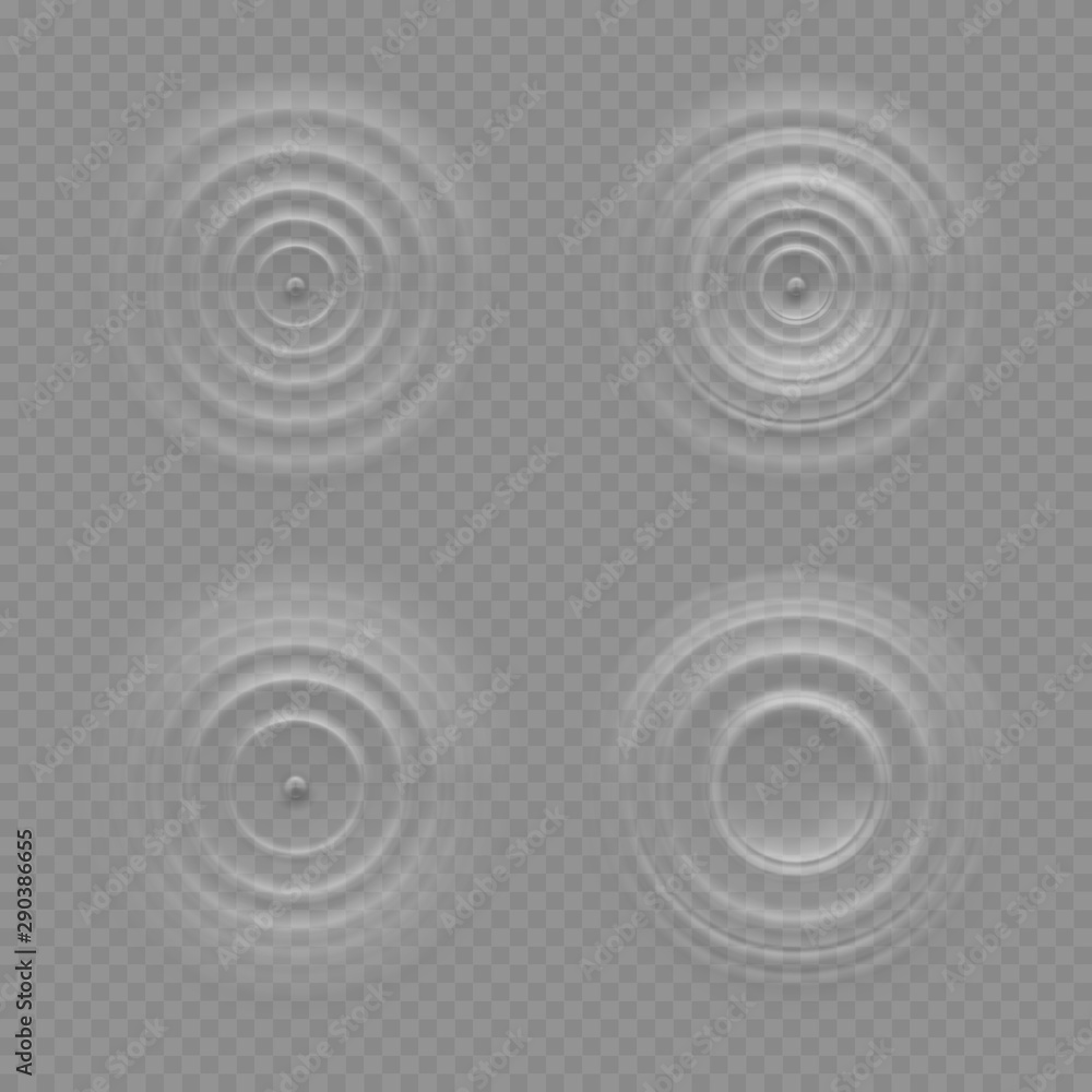 Realistic water ripple effects isolated on a transparency background ...