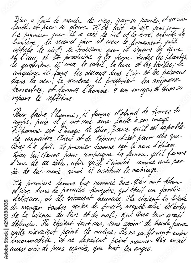 Photo & Art Print Handwritten unreadable text french Calligraphy Letter ...