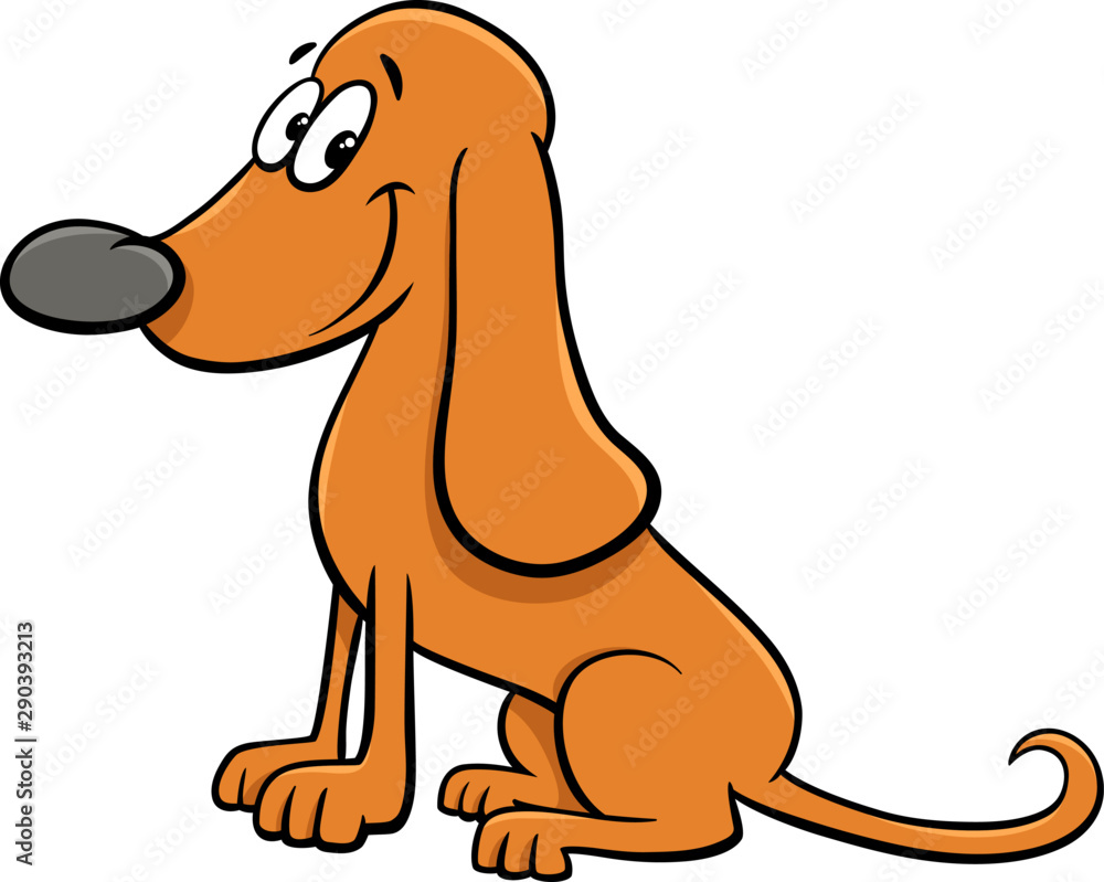 funny cartoon dog comic animal character Stock Vector | Adobe Stock