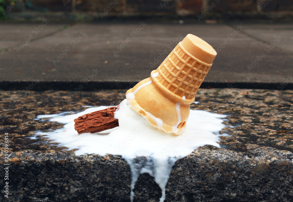 Vanilla Ice Cream melted Stock Photo | Adobe Stock