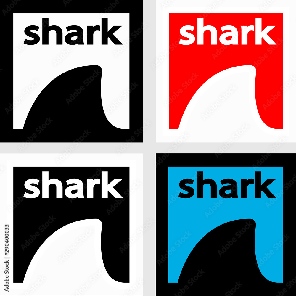 shark logo set Stock Vector | Adobe Stock