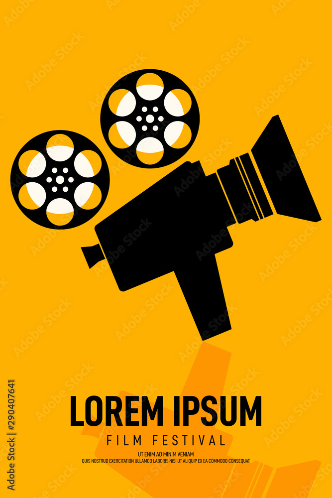 Movie and film poster design template background vintage retro style ...