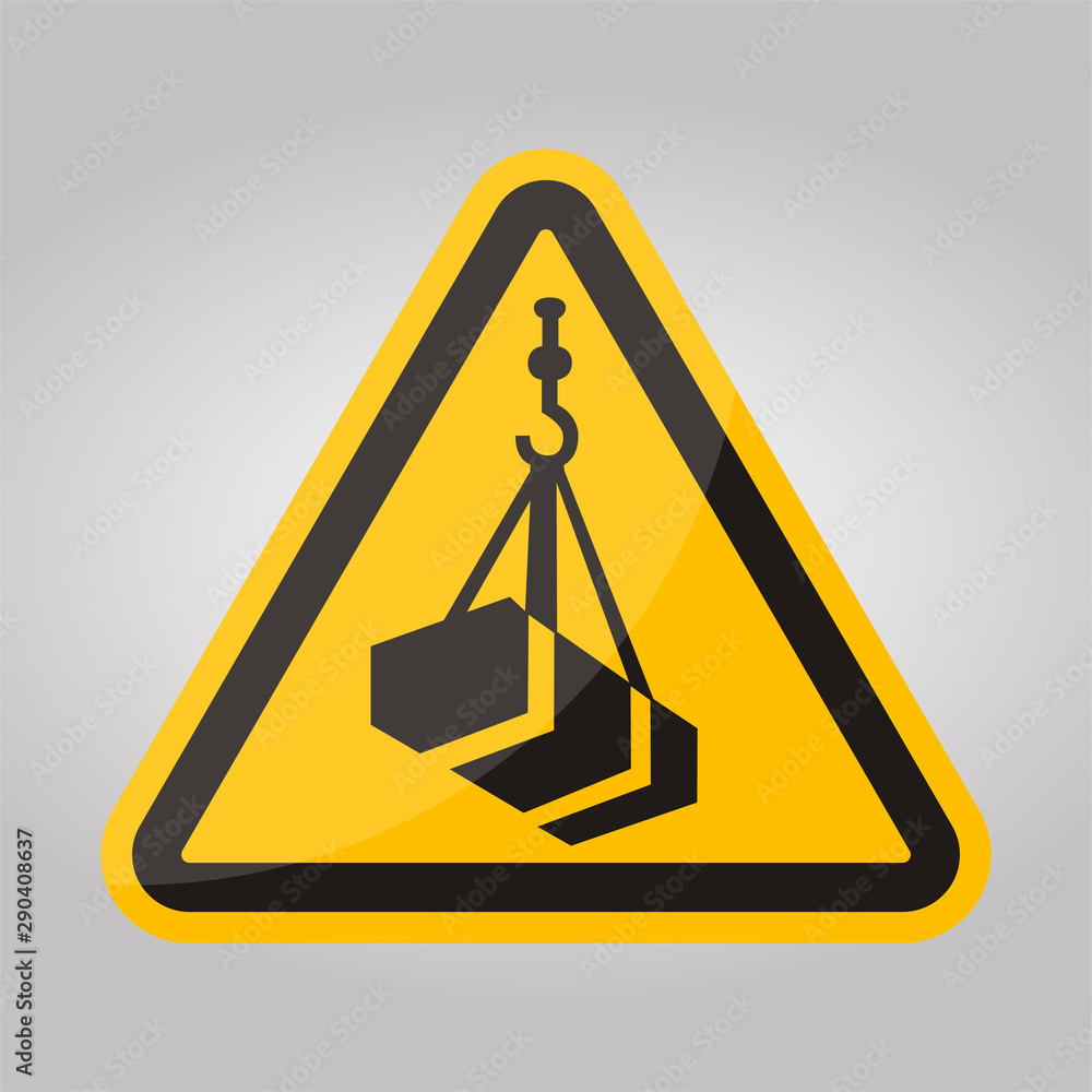 Beware Overhead Load Symbol Isolate On White Background,Vector ...