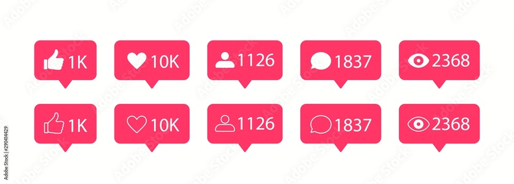 Vector social media icons. Like and comment icon. Stock Vector | Adobe ...