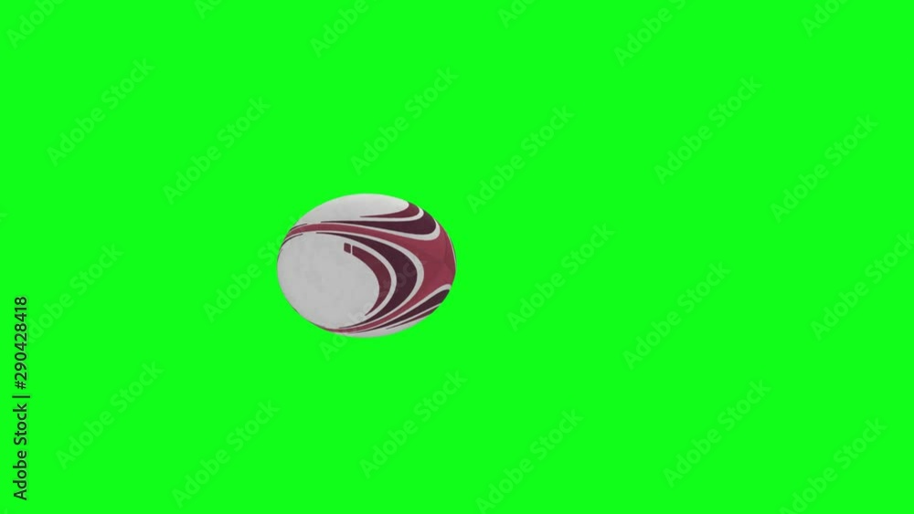 Rugby ball animation. Red rugby ball animation, spinning slowly from ...