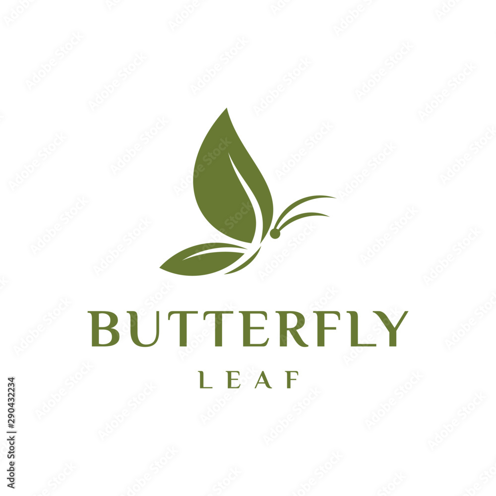 butterfly leaf logo design stock vector Stock Vector | Adobe Stock
