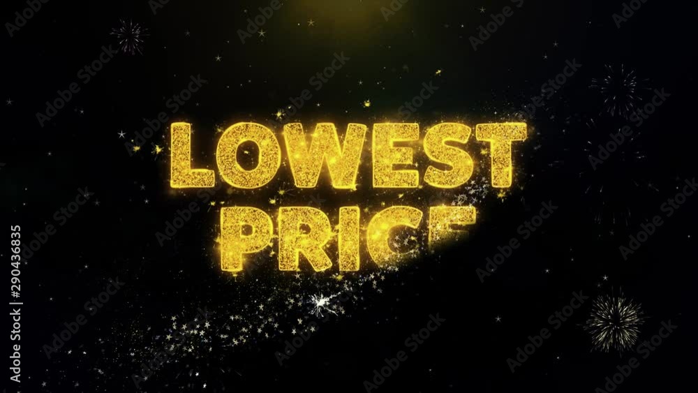 Lowest Price Text on Gold Glitter Particles Spark Exploding Fireworks ...