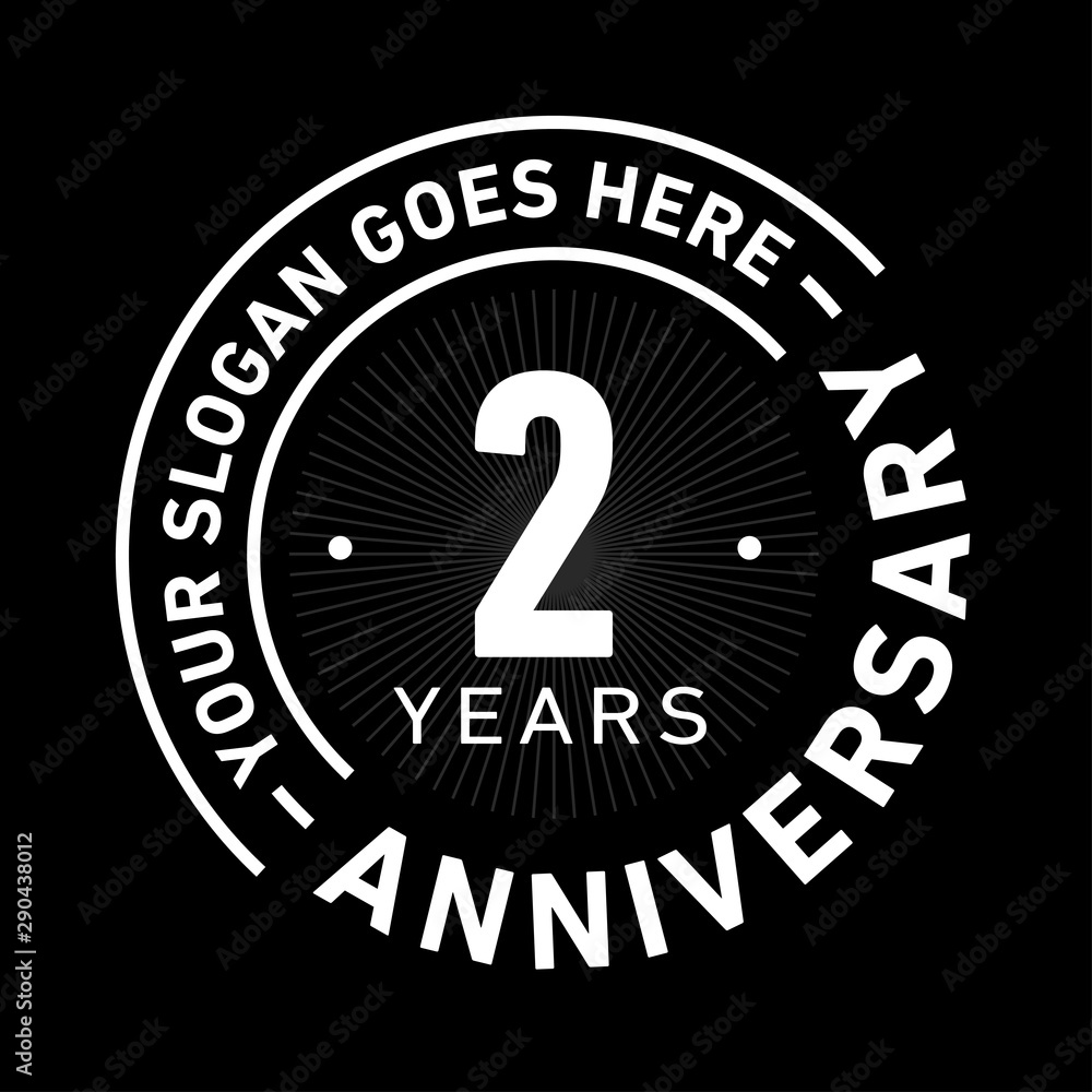 2 years anniversary logo template. Two years celebrating logotype ...