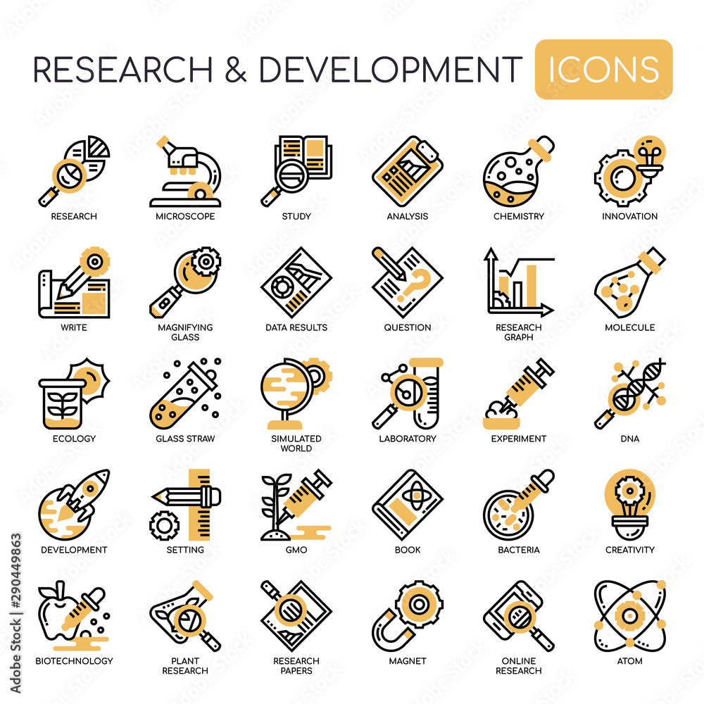 Research and development , Thin Line and Pixel Perfect Icons Stock ...