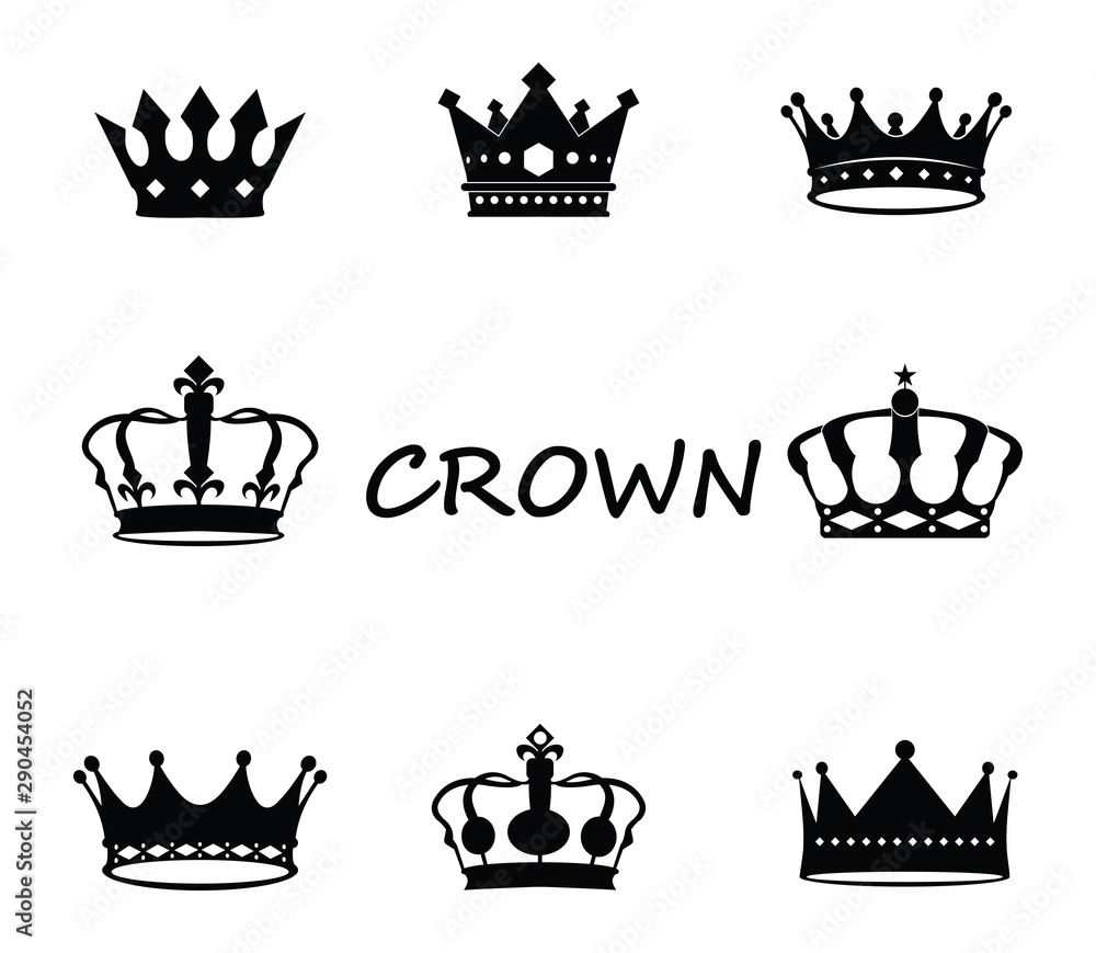 Crown logos set luxury corona monograms vector image Stock Vector ...