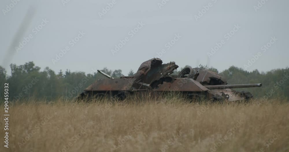 Some old WW2 tanks in the british military training area Senne in ...