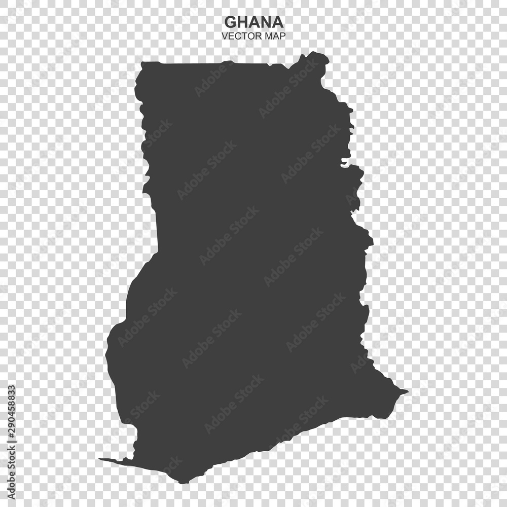 political map of Ghana isolated on transparent background Stock Vector ...